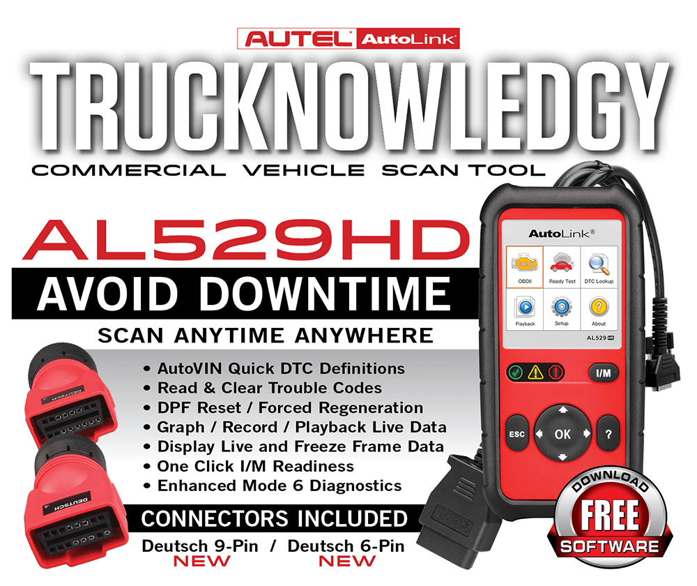Autel AL529HD AutoLink OBD2 Scanner Heavy Duty Diesel Truck Code Reader ...