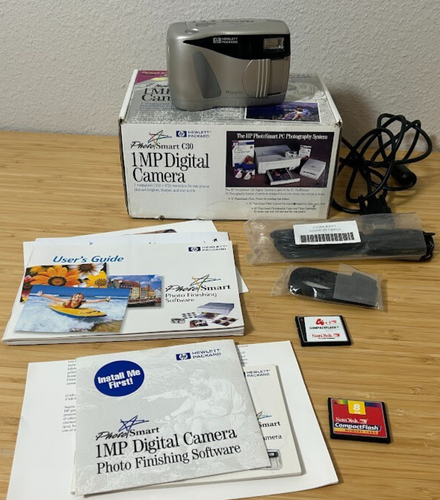 VTG HP Hewlett Packard Photo Smart C30 1MP Digital Camera Untested ...