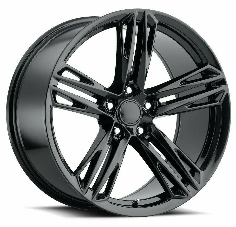 20" Black Wheels 20x10 / 20x11 Fit Chevrolet Camaro Chevy ZL Style Set ...