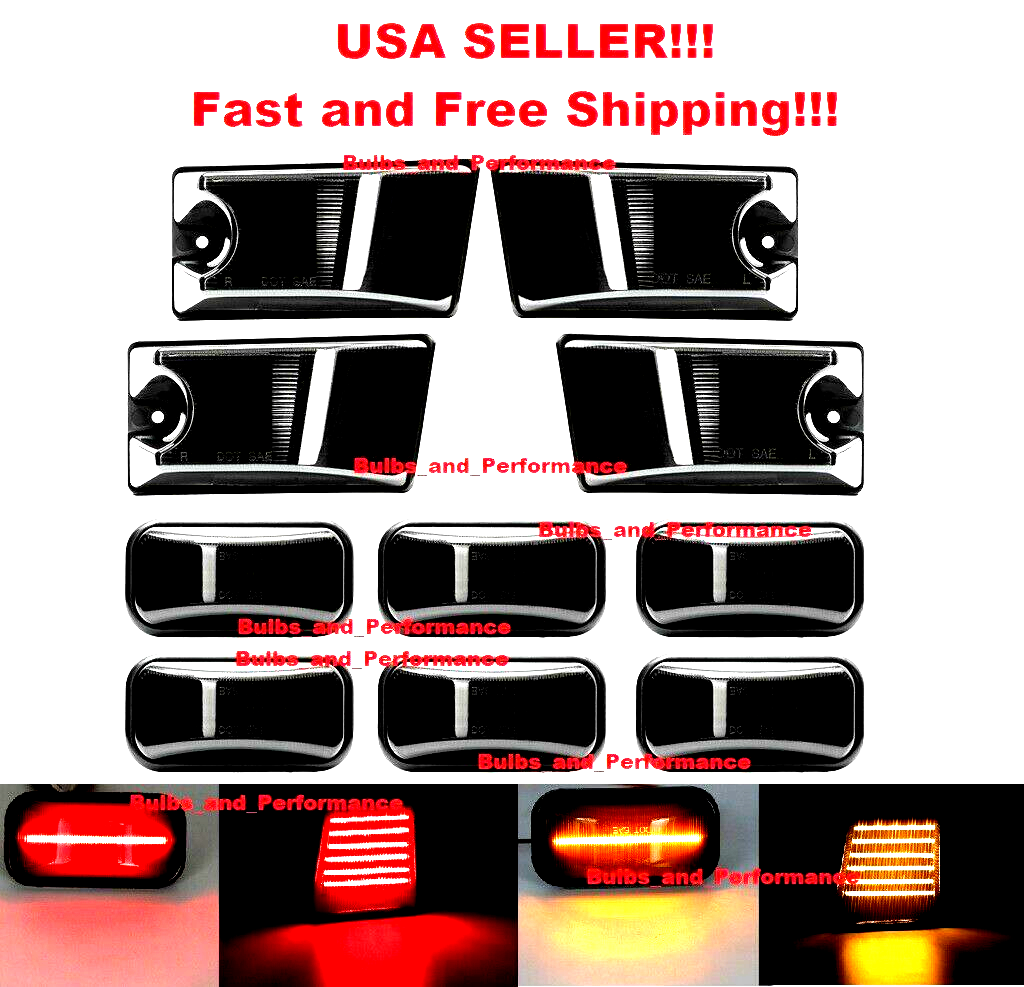 10PCS Smoke LED Cab Roof Top Lights Marker Lamps Dot For 03-09 Hummer ...