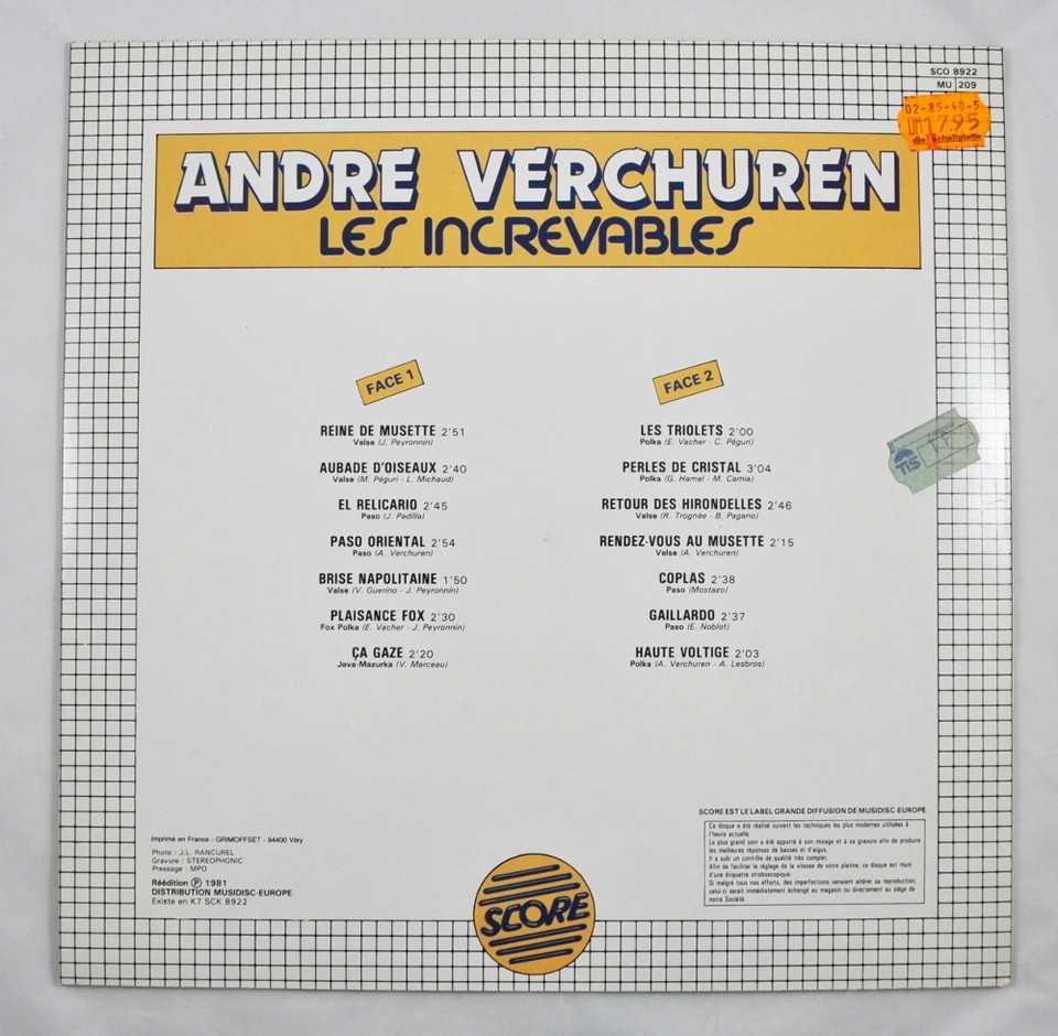 LP: Andre Verchuren - Les Increvables (SCO 8922) 1981 | eBay