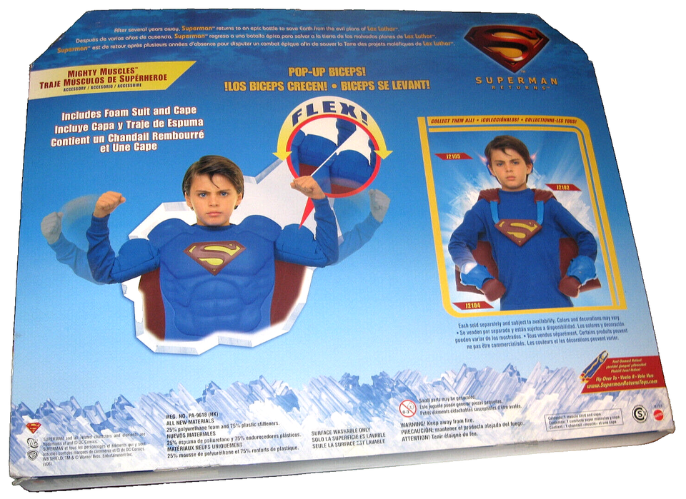 Superman Mighty Mega Chest Cape Cosplay Accessory Flex Pop-Up Muscles ...