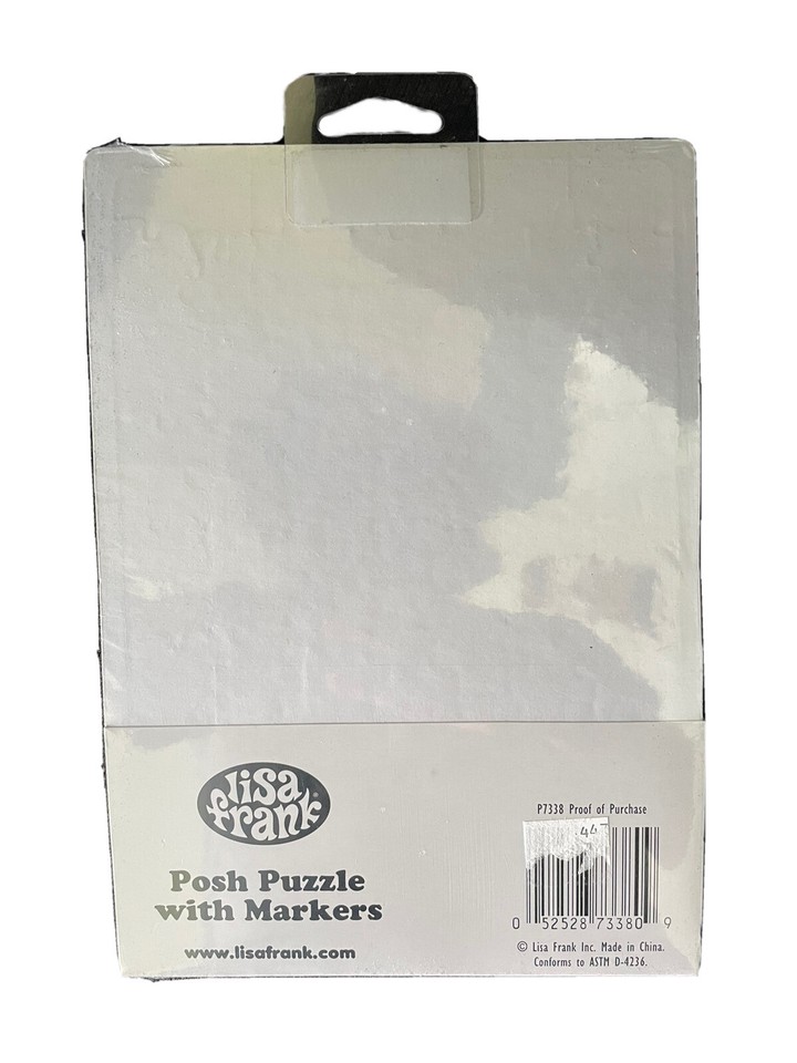 Lisa Frank Posh Puzzle with Markers Hunter Leopard Black Velvet Rainbow ...