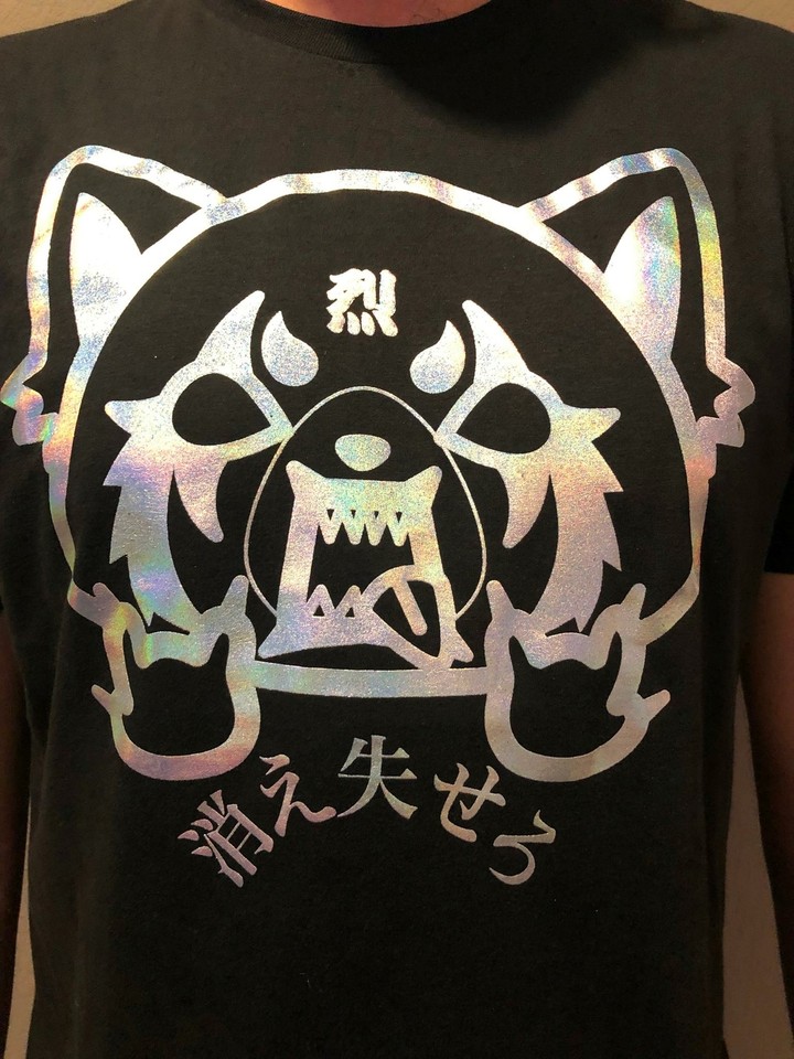 Authentic Aggretsuko Aggressive Retsuko Sanrio Black & Metallic RARE T ...