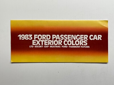 1983 Ford Cars Exterior Colors *Original Paint Color Brochure* (1983 ...