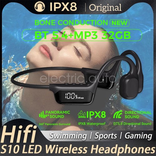 Wireless Bone Conduction Earphone Swimming IPX8 Waterproof Bluetooth ...