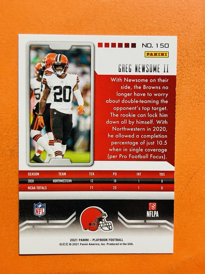2021 Panini Playbook Greg Newsome II #150 Rookie Cleveland Browns RC | eBay