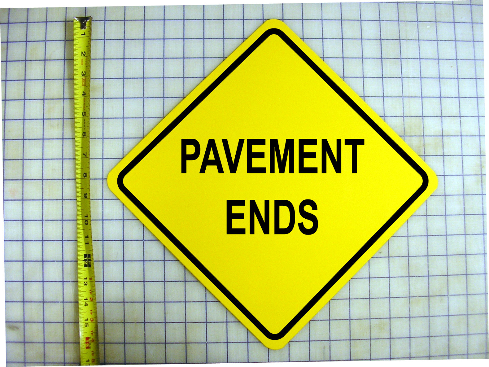 PAVEMENT ENDS YELLOW ALUMINUM SIGN | eBay