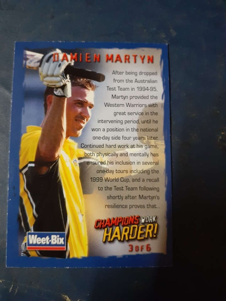 cricket card damien martyn weetbix set | eBay