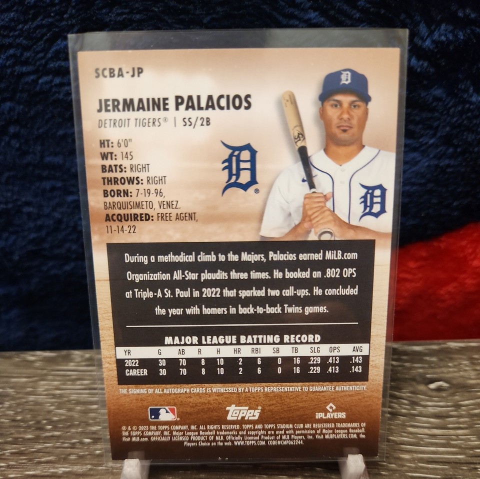 2023 Stadium Club Jermaine Palacios Rookie On-Card Auto #SCBA-JP ...