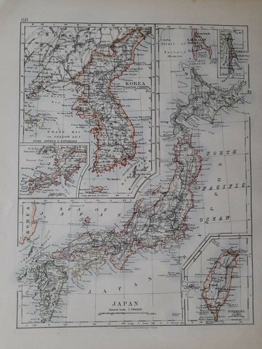 1912 Karte - Japan Formosa Korea Port Arthur & Umgebung | eBay.de
