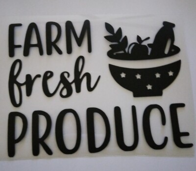 Farm Fresh Produce Vinyl Decal Sticker For Home Kitchen Wall Decor ...