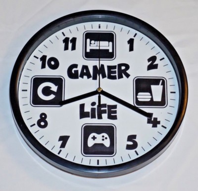 GAMER WALL CLOCK PERSONALISED NAME GAMER TAG EAT SLEEP GAME GAMING ...