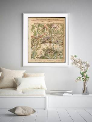 1863 Map| Map showing movements of army from 30th June to 1st July 1863 ...