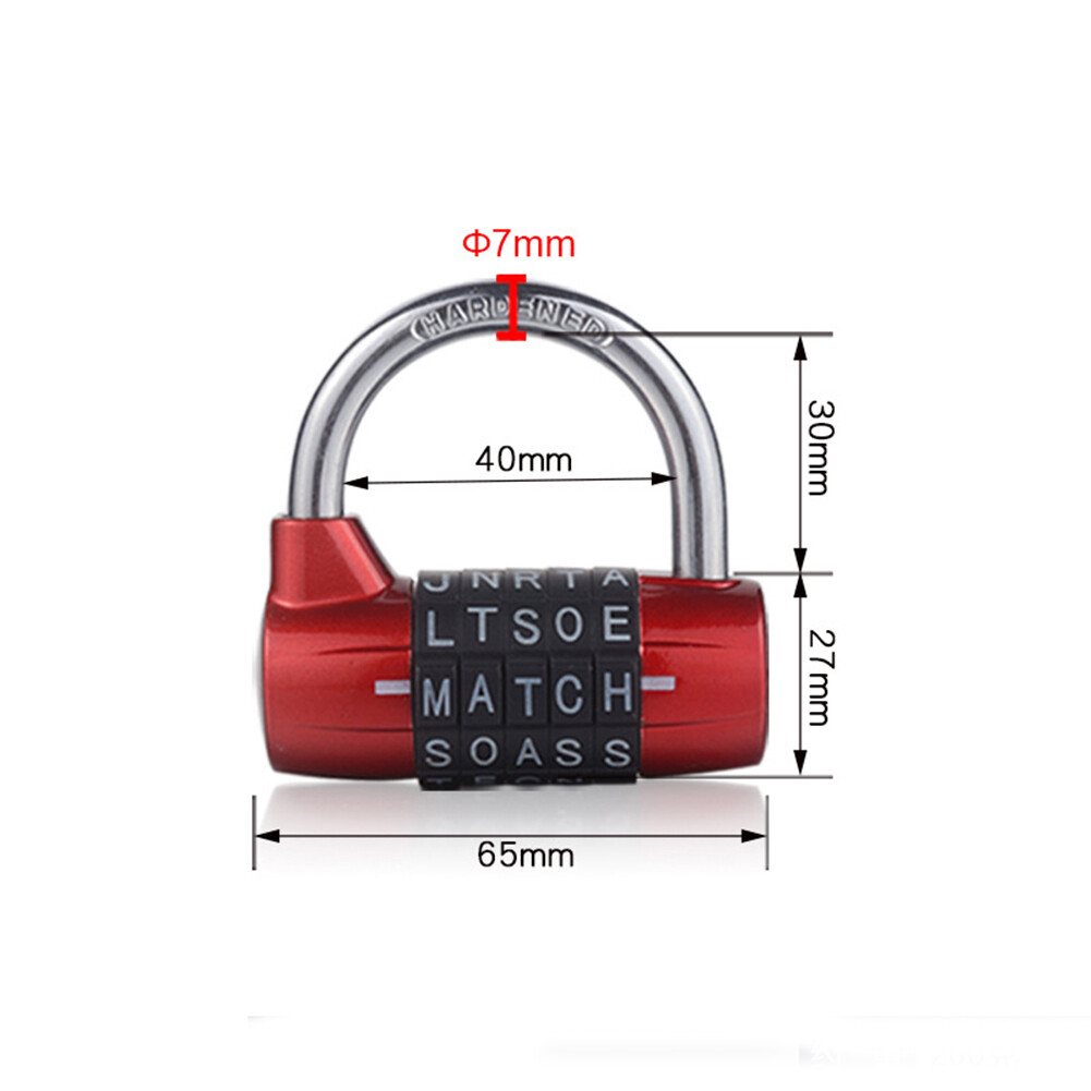 5 Dial Letter Combination Padlock Security Lock Outdoor Camping Travel ...