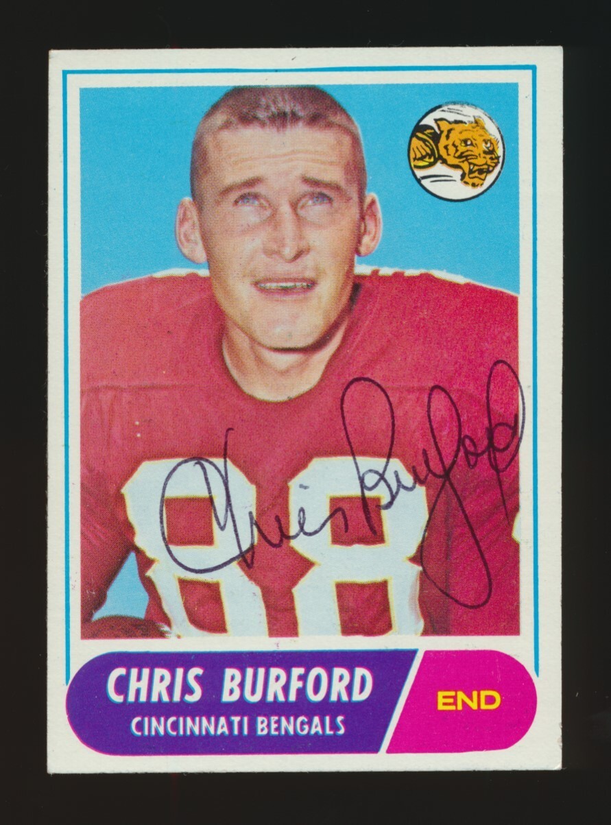 1968 Topps Football -#43 CHRIS BURFORD (Cincinnati Bengals ...