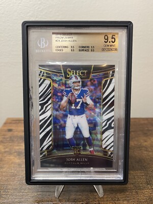 2018 Panini Select Josh Allen Zebra Prizm RC BGS 9.5 Gem Mint Bills ...