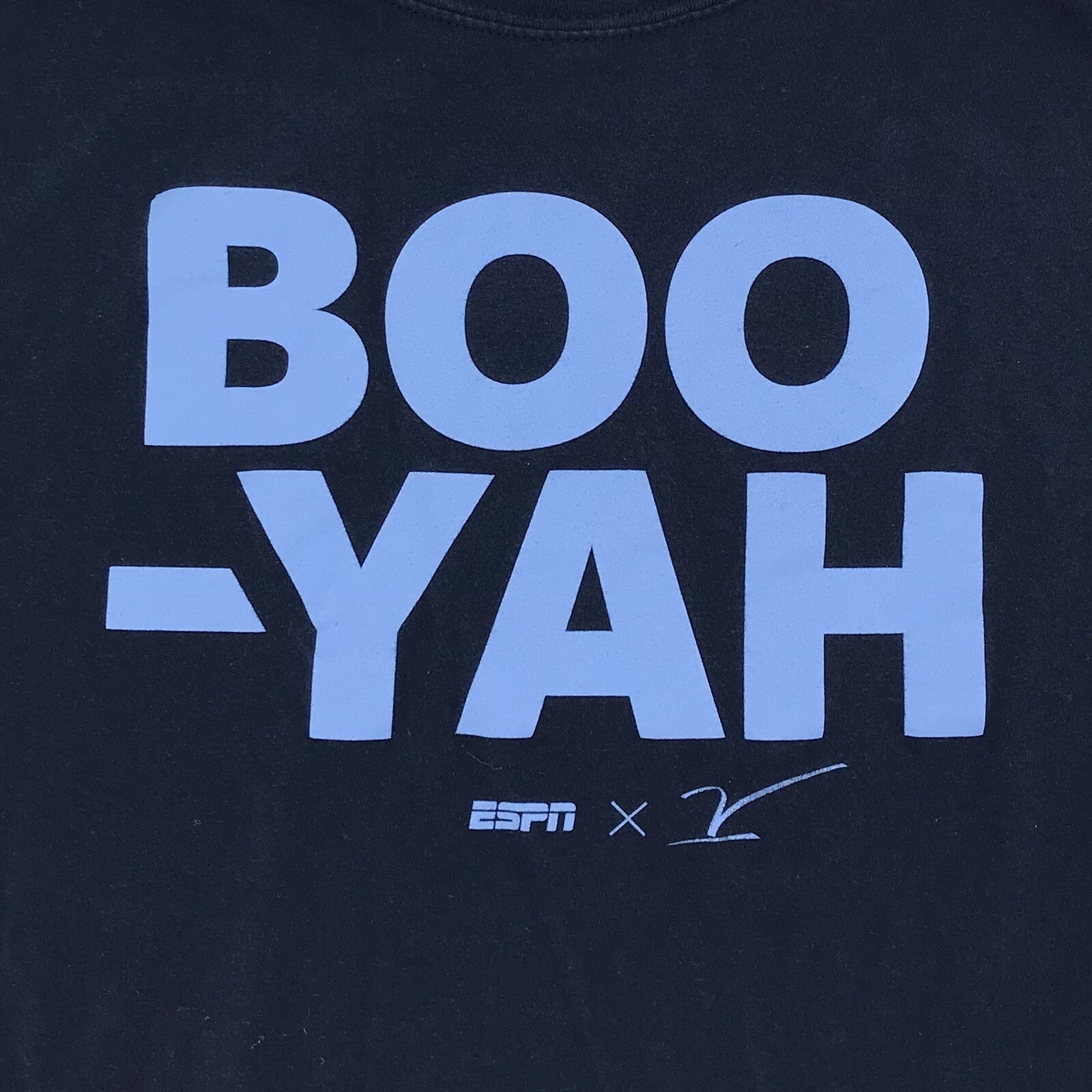 ESPN X V Foundation Stuart Scott Boo Yah Catchphrase Tee T Shirt Blue ...