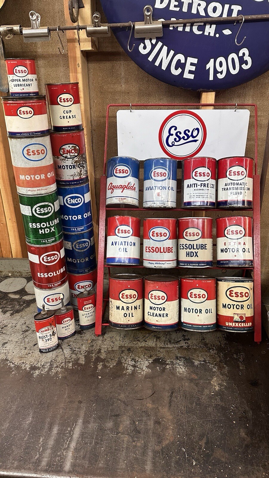 Instant Collection Of ESSO ENCO Oil Cans And Stand | eBay