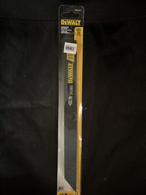 5 Pack DEWALT DWA41812 12IN 14/18TPI 2X Reciprocating Saw Blades Metal ...