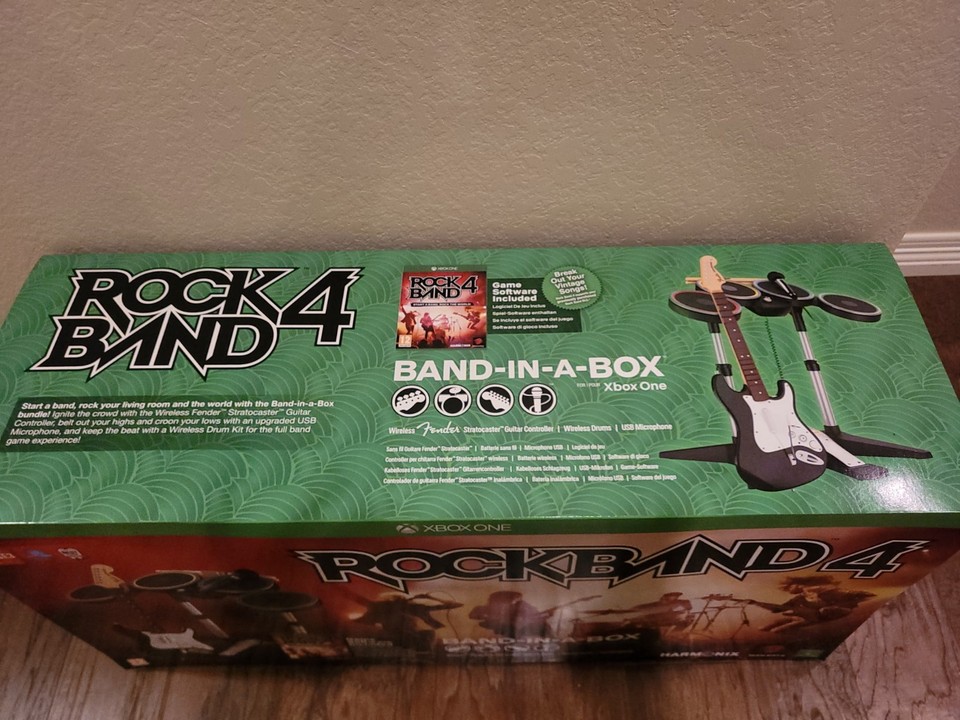 BRAND NEW * Xbox ONE Rock Band 4 Band in a Box Bundle Drums Set Mic ...