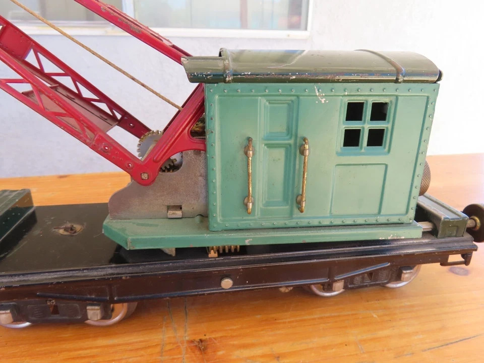 Vintage Original Pre War Lionel Standard Gauge Tinplate Green Derrick Crane Car | eBay
