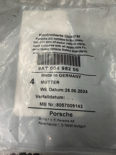 Genuine PORSCHE Cayenne Shouldered Nut With Multipoint Socket Head ...