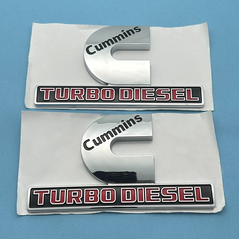 2PCS Fender Side Emblems For RAM 2500 3500 Cummins Turbo Diesel Badges ...