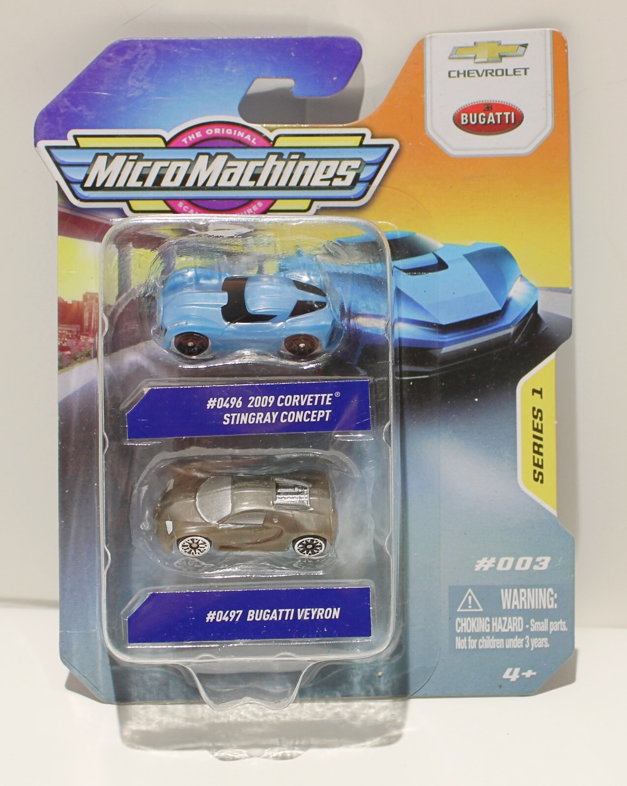 SEALED Micro Machines Series 1 #0496 Corvette Stingray #0497 Bugatti ...