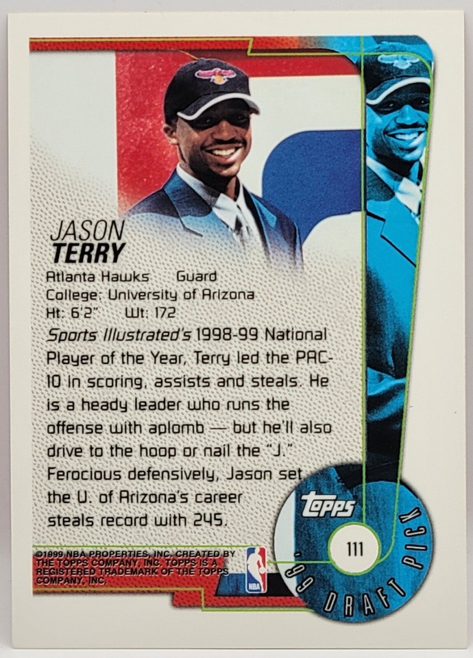 99-00 Topps Tip-Off Jason Terry Rookie Card (Atlanta Hawks) | eBay