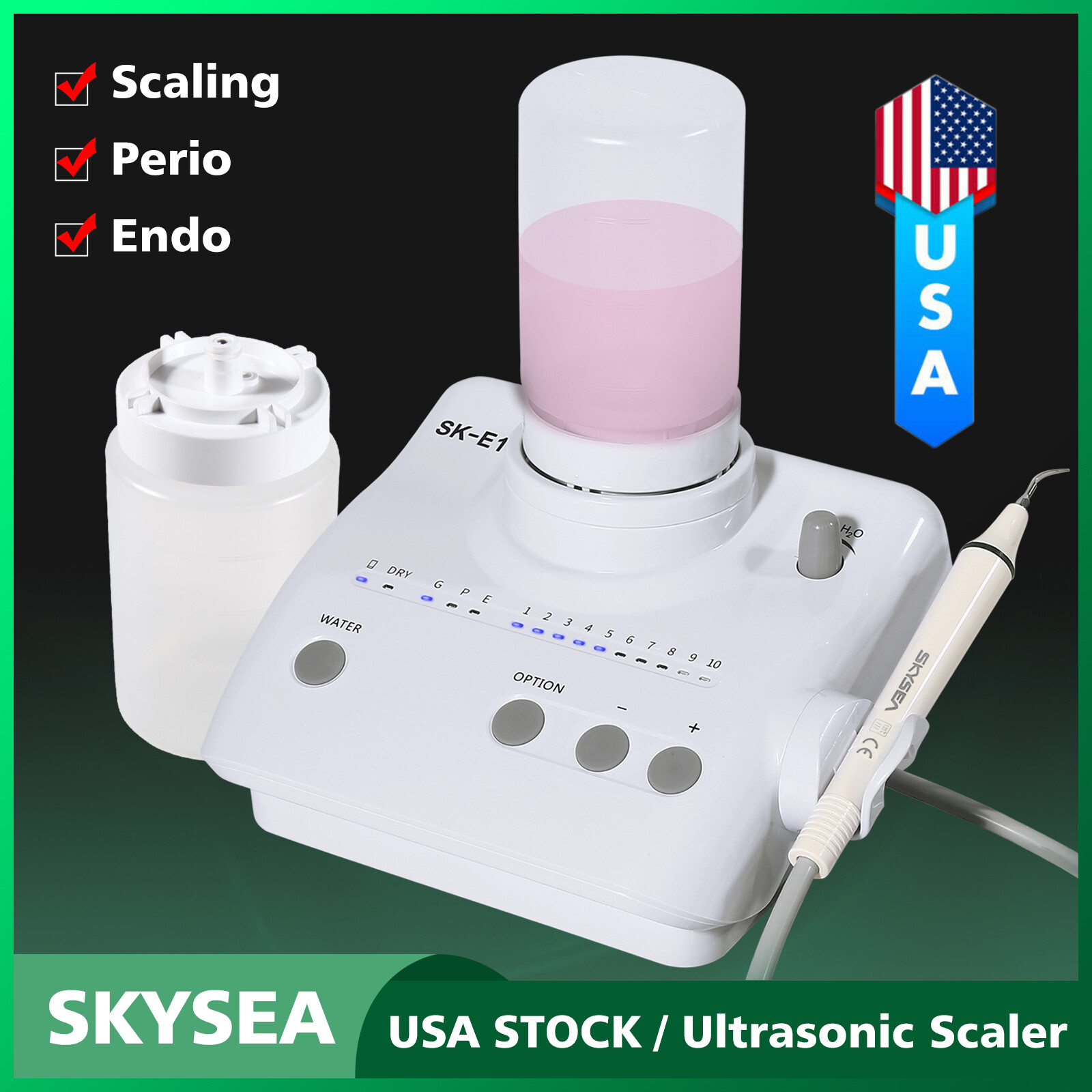 Dental Portable Ultrasonic Piezo Scaler 2*Bottles water supply for EMS ...