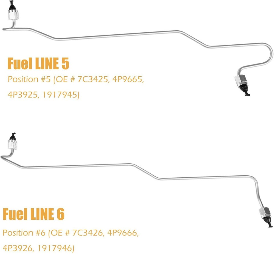 For Caterpillar CAT 3406 Fuel Injection Line Kit 3406B 3406C 1917942 ...