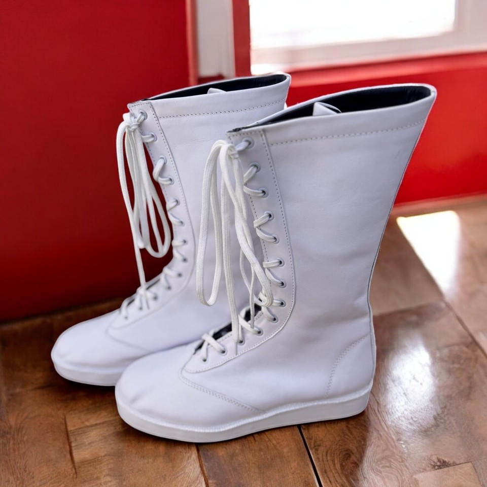 Men's Wrestling Boots, Pro Leather Wrestling Shoes, Custom Lace-Up ...