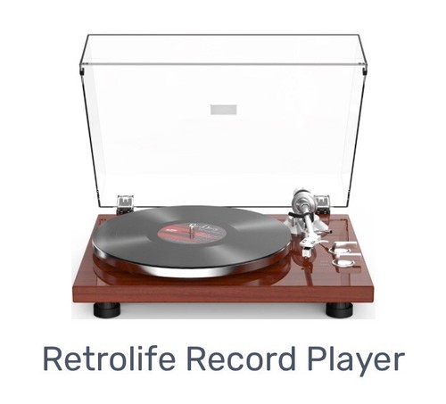 Retrolife Turntable Record Player High-Tech Belt-Driven HQ-KZ006 ...