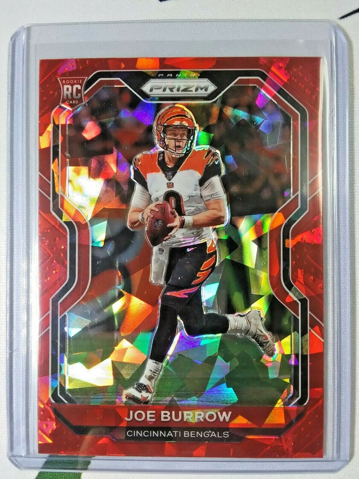 Joe Burrow NFL Rookie RC 2020 Panini Prizm Red Cracked Ice #307 Bengals ...