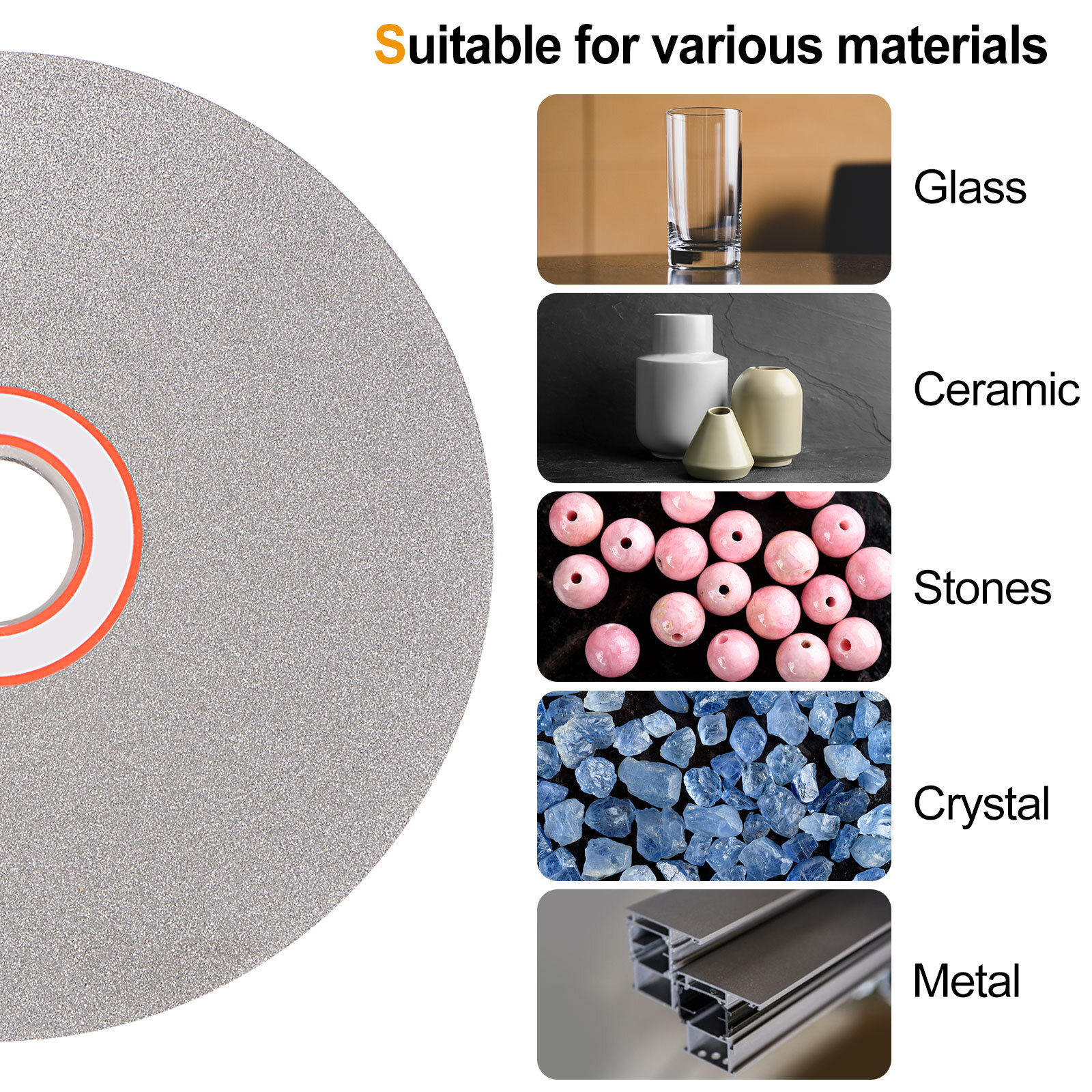 Diamond Flat Lap Disc Set 4x5/8Inch Arbor 600/1200/2000/3000 Grit ...