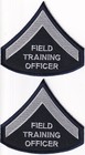 FIELD TRAINING OFFICER Chevron patches Silver on Midnight Navy 1 pair F ...