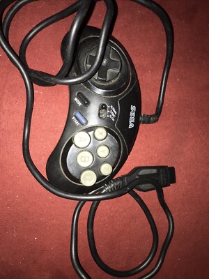 Authentic Sega Genius 6 Button Arcade Turbo Black Controller | eBay