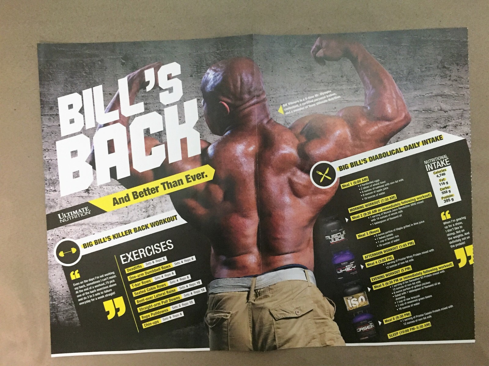 BILL WILMORE Bodybuilding Muscle Fitness Color Poster | eBay