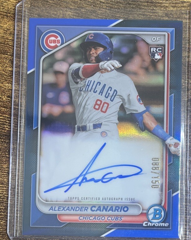 2024 BOWMAN ALEXANDER CANARIO (RC) #CRA-AC ROOKIE CHROME AUTO Blue /150 ...