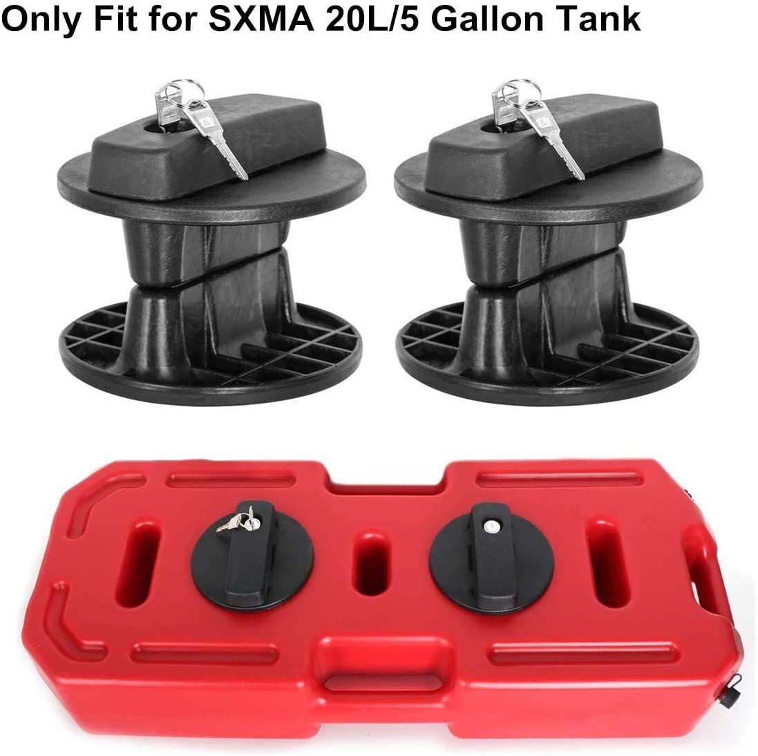 20L 5 Gallon Gas Container Backup Fuel Can Pack Tank + 2x Lock For Jeep ...