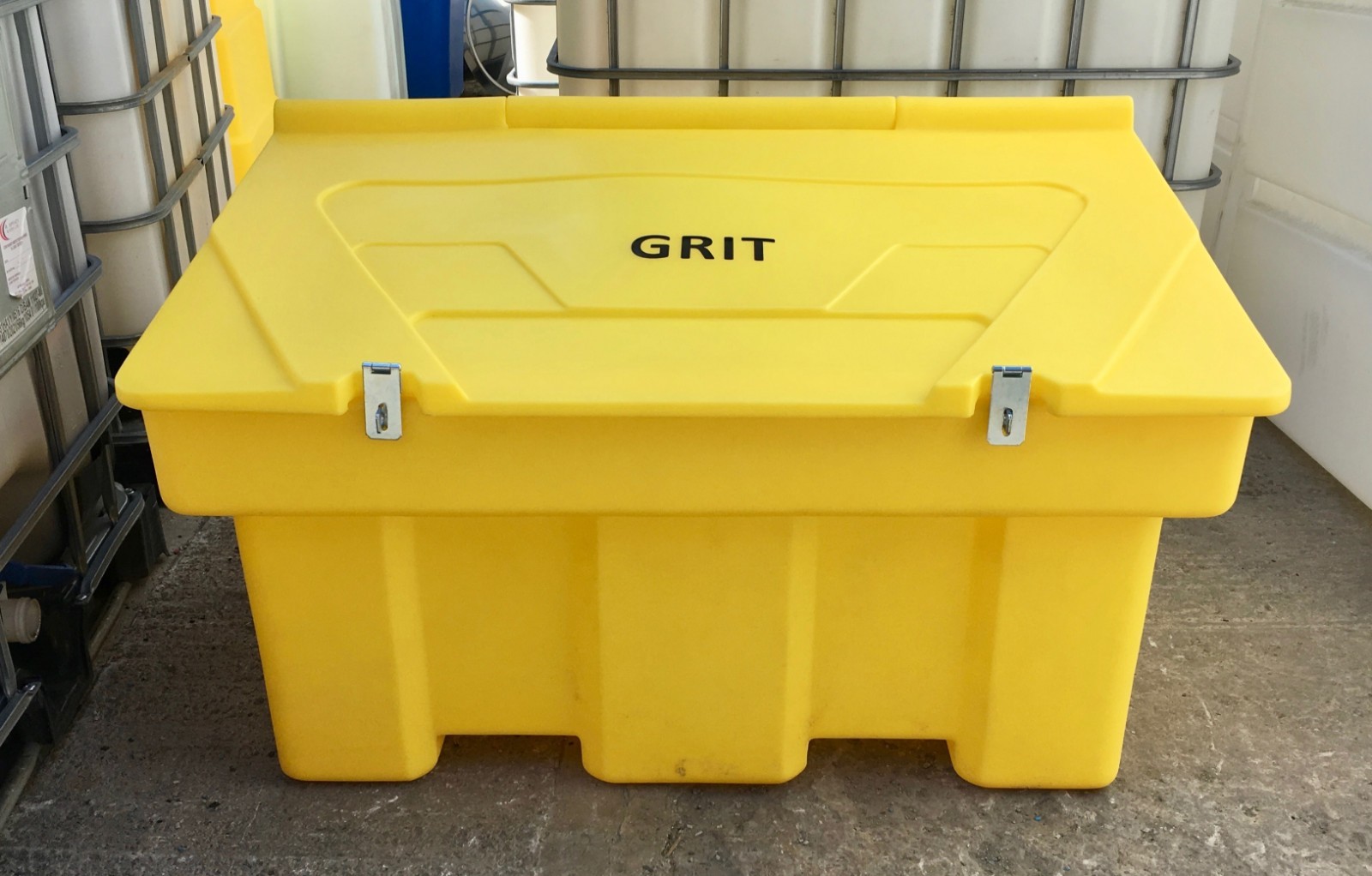 Salt Grit Bin Site Safety Lockable Yellow 350 Litre Tough UV Stackable ...