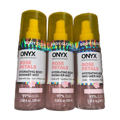 3X Onyx Professional Hydrating Shimmer Mist Rose Petals 3.38 Fl. Oz ...