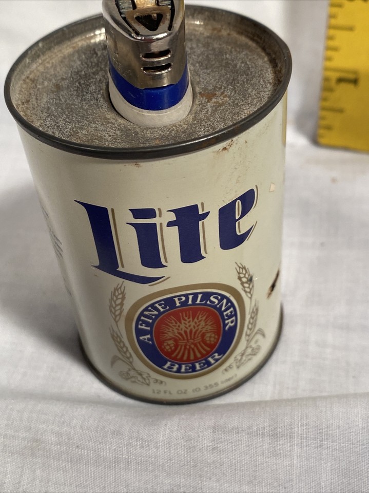 MILLER LITE Mini Beer Can Table Cigarette Lighter holds bic lighter | eBay