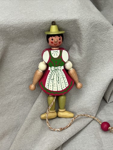 VTG Wooden Christmas Pull String Ornament Made In Austria 6” Tall T1 | eBay