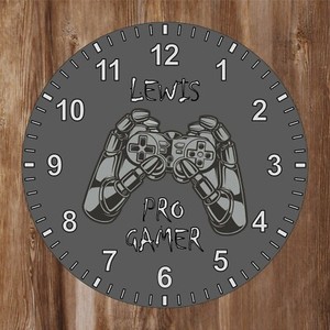Kids Gaming Pro Gamer Clock - Personalised with Any Name - 25cm Wall ...