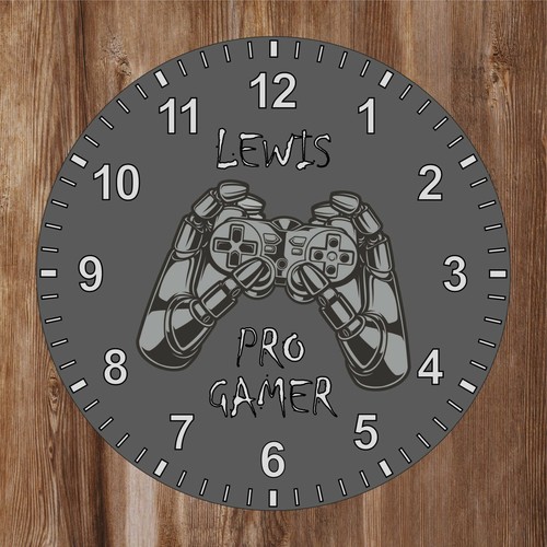 Kids Gaming Pro Gamer Clock - Personalised with Any Name - 25cm Wall ...