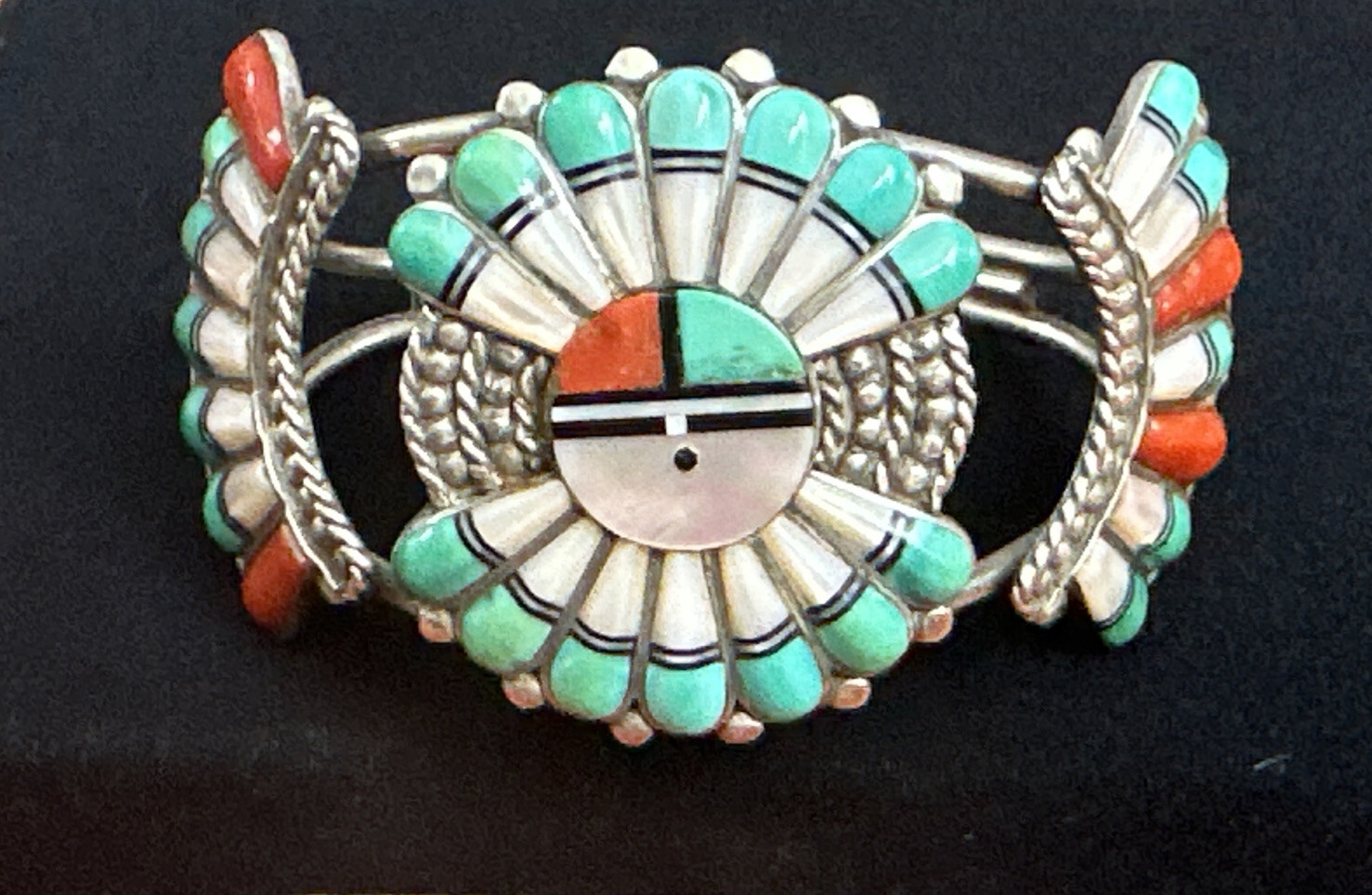Beautiful Zuni Rare Vintage Signed Edaakie Bracelet S… - Gem