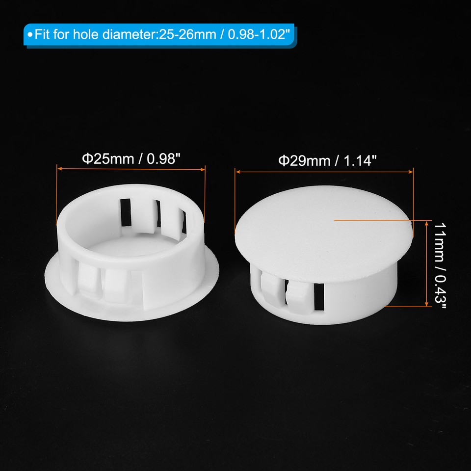 30Pcs 1" Hole Plugs, Plastic Hole Plugs Circular Hole Plug Cover, White ...