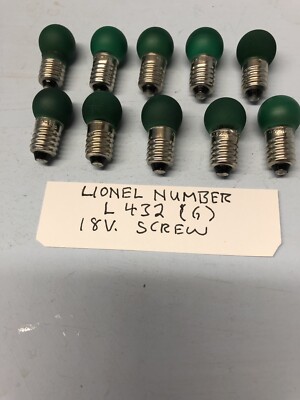 LIONEL #432G 18V LARGE GLOBE GREEN BULB pack of 10 | eBay